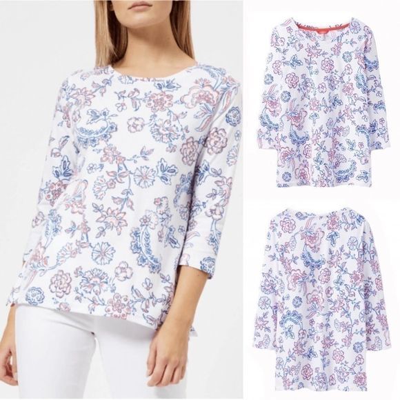 Joules | Tops | Joules Y Soleil Floral Jersey 34 Sleeve Tee | Poshmark